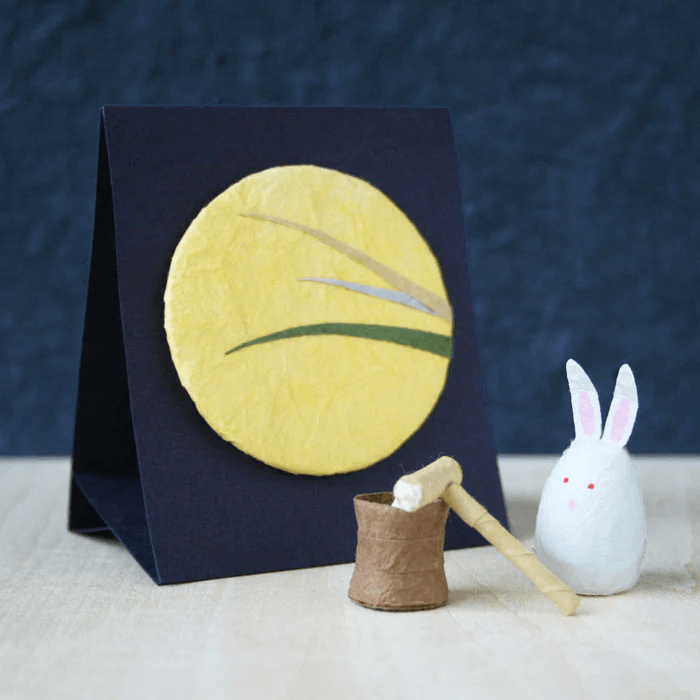 Miniature ornament (Rabbit Making Mochi) - Chidori Japan
